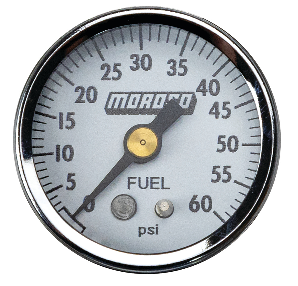 Fuel Pressure Gauge 0-60 PSI 1-1/2in White-MOR65372