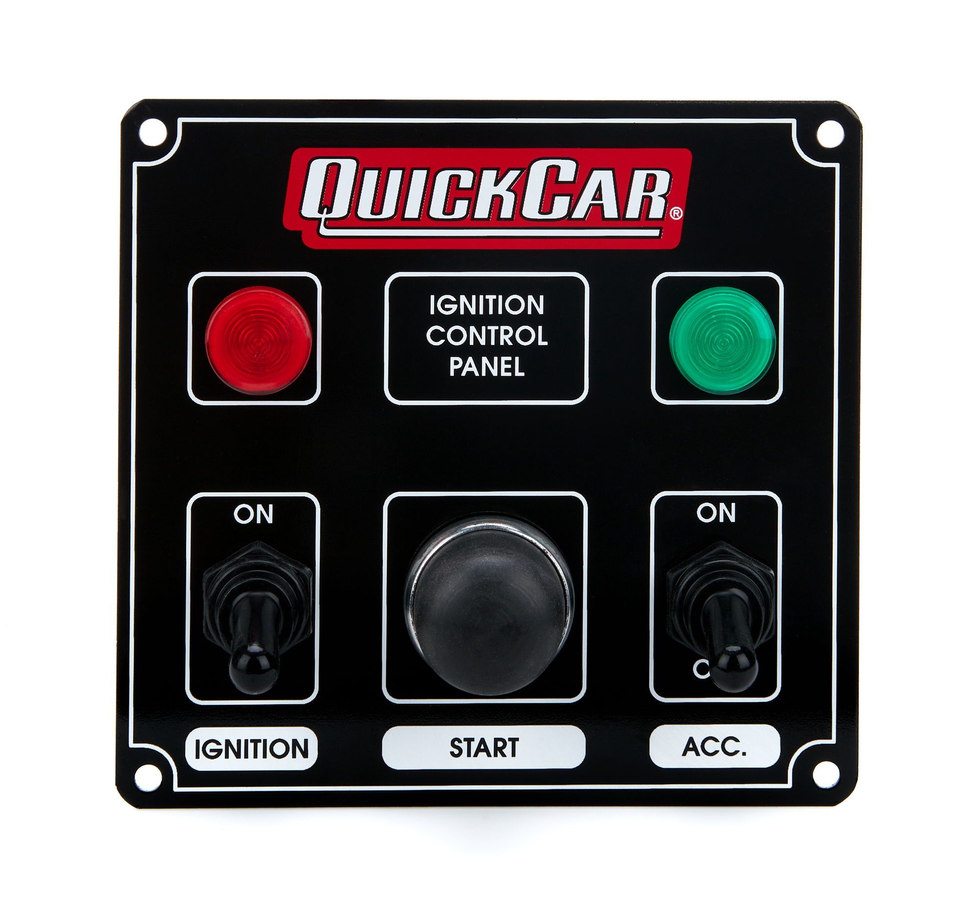 QUICKCAR RACING PRODUCTS Ignition Panel Black w/ 1 Acc. & Lights 50-822 ...